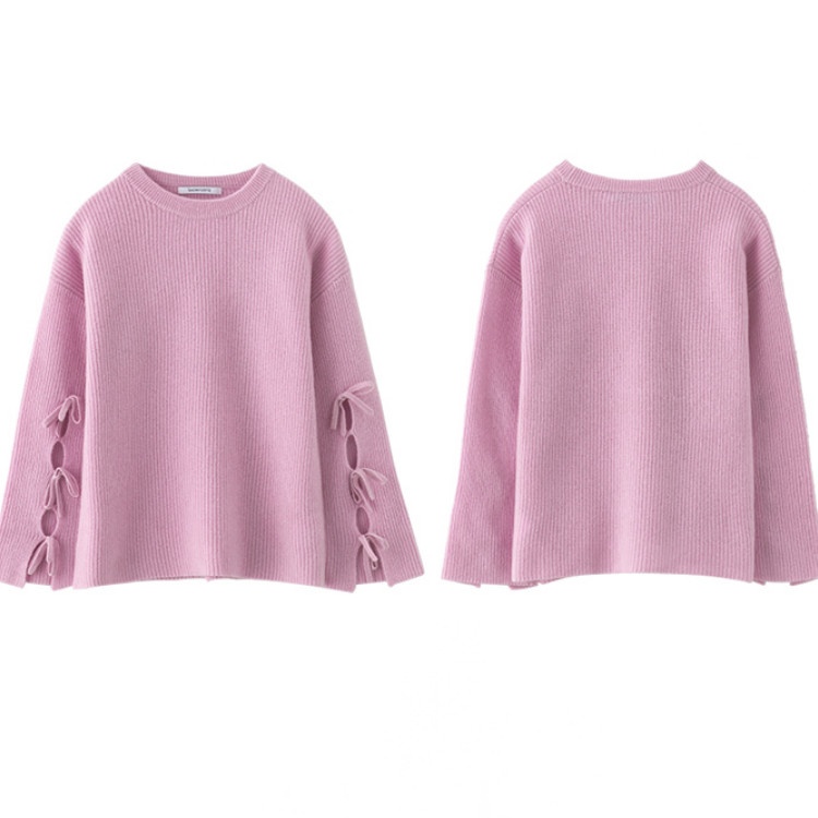 Casual girls winter sweater crew neck warm knit jumper